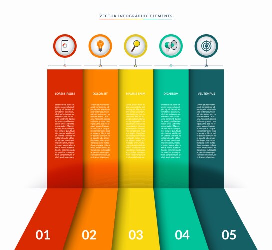 Infographic template 3 standing square banners Vector Image
