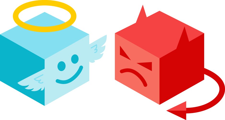 Angel and devil Royalty Free Vector Image - VectorStock