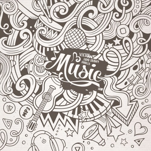 Hand drawn music seamless background pattern Vector Image