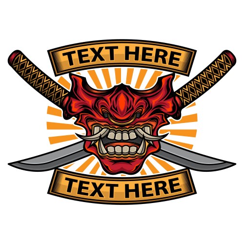 Japanese traditional hannya mask tattoo Royalty Free Vector