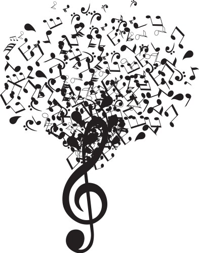 Music tree with notes Royalty Free Vector Image
