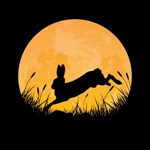 Jumping Rabbit Silhouette Vector Images (over 2,500)