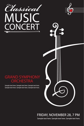 Poster for a concert of classical music Royalty Free Vector