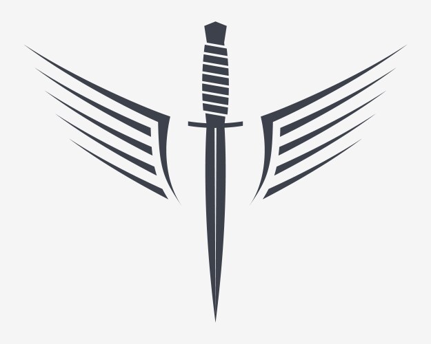 Vintage combat knife template Royalty Free Vector Image