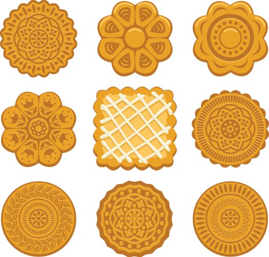 Two delicious round biscuit Royalty Free Vector Image