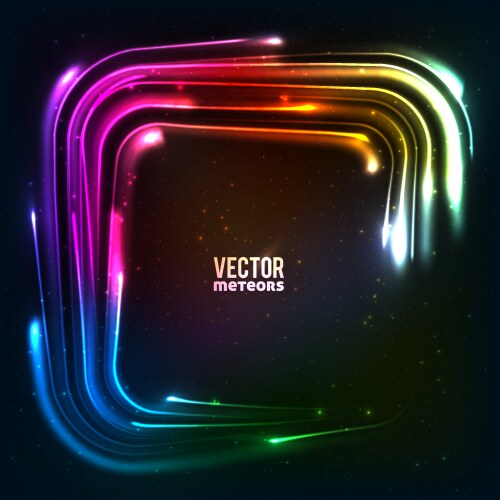 Abstract rainbow neon corners background Vector Image