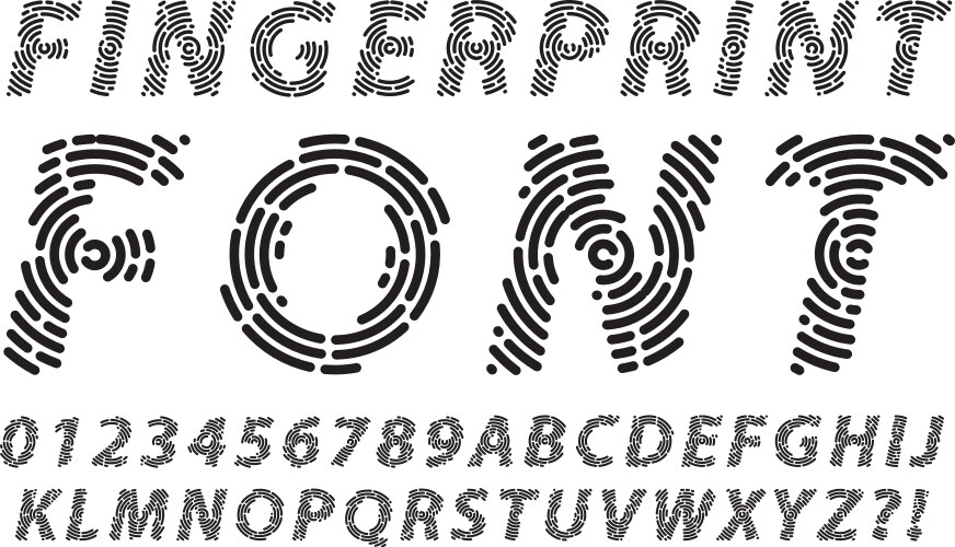 Fingerprint Letter Vector Images (over 1,800)