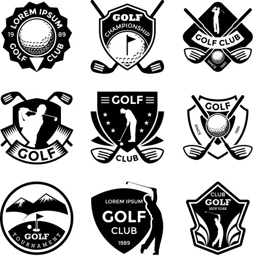 Golf badge design set Royalty Free Vector Image