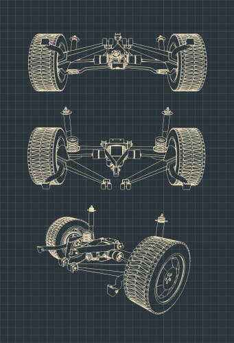 Car suspension drawings Royalty Free Vector Image