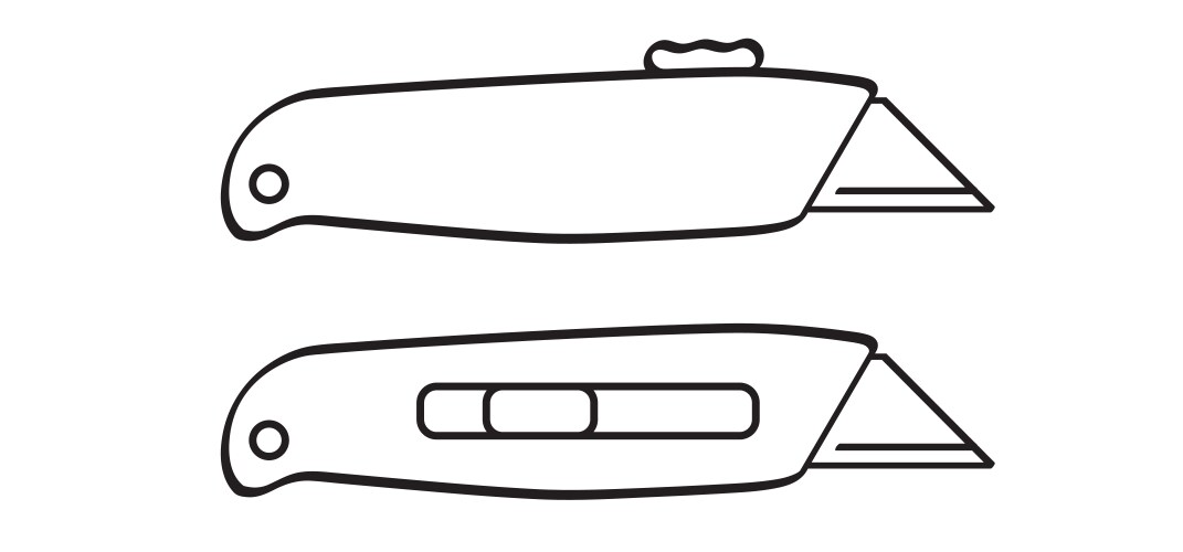 Work knives cartoon cutter knife retractable Vector Image