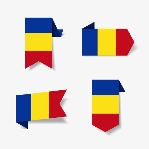 Romanian flag stickers and labels Royalty Free Vector Image