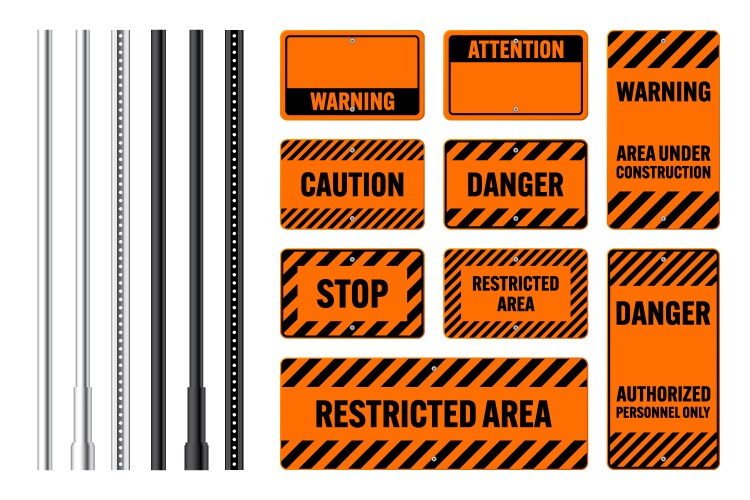 Danger and dangerous zone warning red frames hud Vector Image