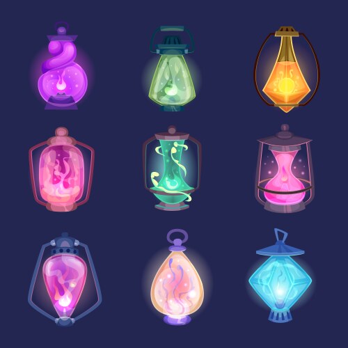 Set of magical elemental items Royalty Free Vector Image