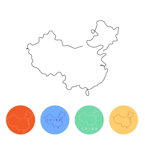 One line japan design silhouette minimalism style Vector Image