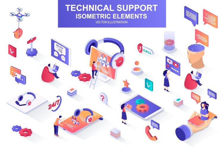Technical support infographics Royalty Free Vector Image