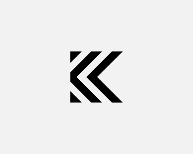 Letter k check mark geometric logo Royalty Free Vector Image