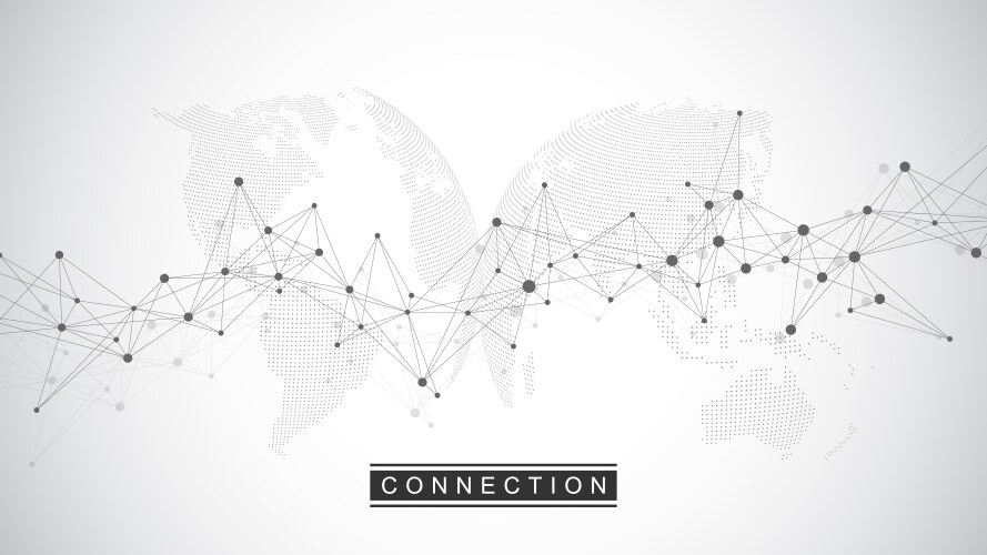 Global network connection world map point Vector Image