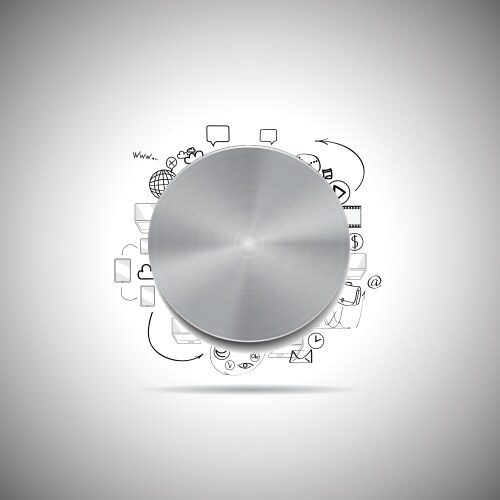 Triangular button in doodle style Royalty Free Vector Image