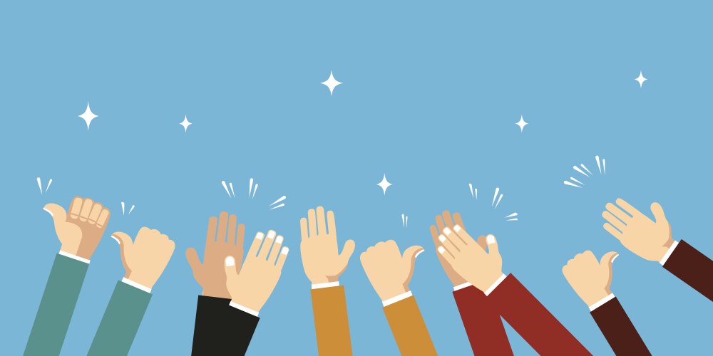 People crowd applause hands clapping business Vector Image