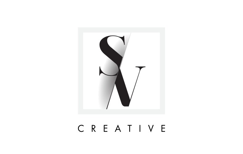 S letter design with creative cut and serif font Vector Image