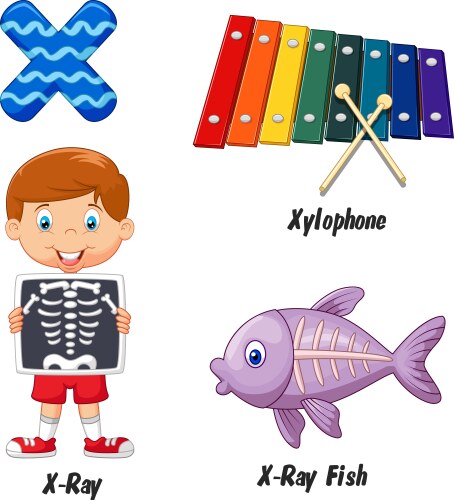 Little boy holding the alphabet cube Royalty Free Vector