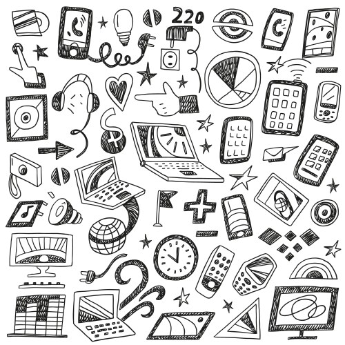 Computer doodles Royalty Free Vector Image - VectorStock