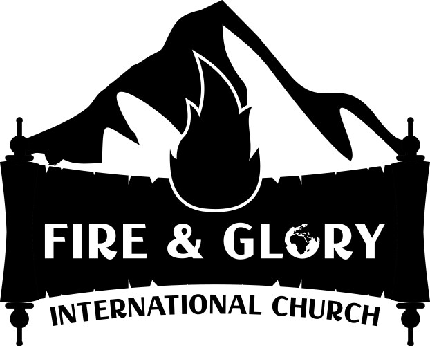 Church logo the open bible and holy spirit fire Vector Image