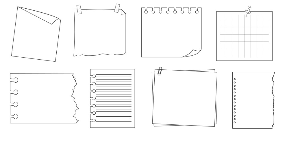 Memo sticky note reminder sheet paper doodle Vector Image