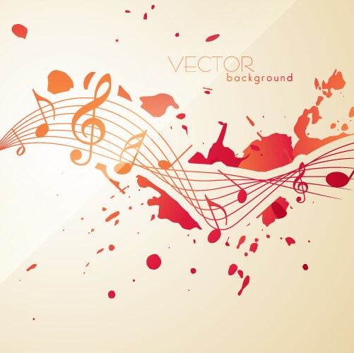 Abstract music background with notes Royalty Free Vector