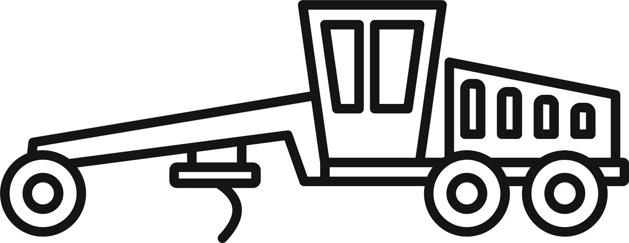 Grader machine demolition icon outline style Vector Image