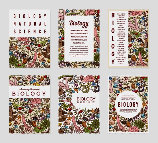 Biology cards science templates and banners Vector Image