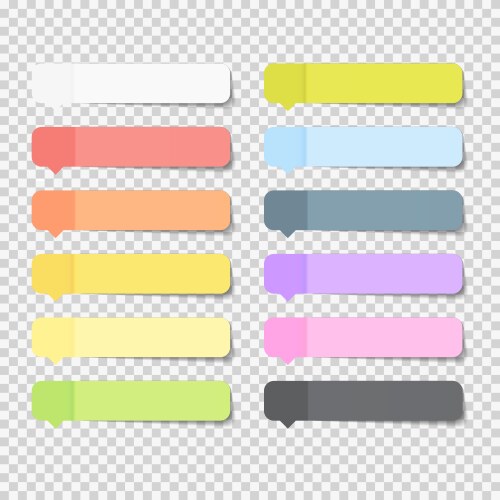 Memo stickers collection sticky notes Royalty Free Vector