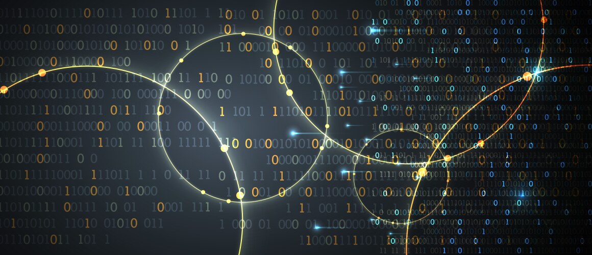 Technology background big data concept binary Vector Image