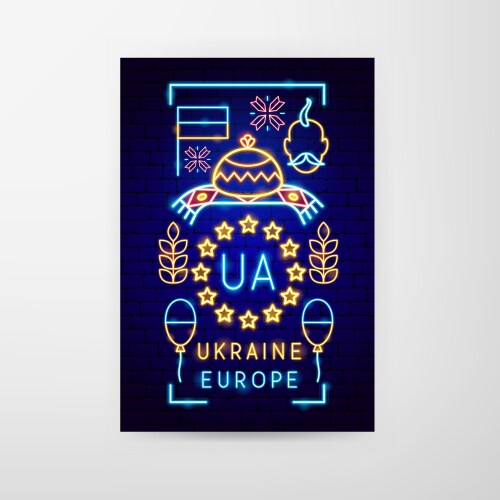 Balloons happy birthday neon background Royalty Free Vector