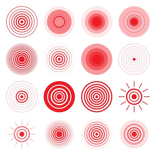 Pain symptom icons set Royalty Free Vector Image