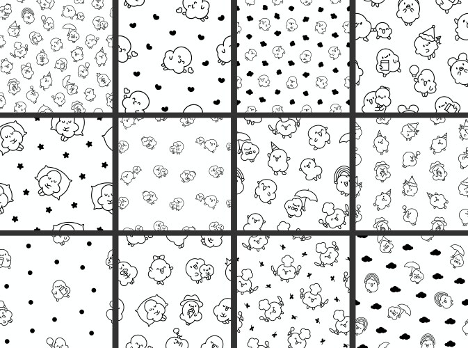 Cute popcorn character coloring page Royalty Free Vector