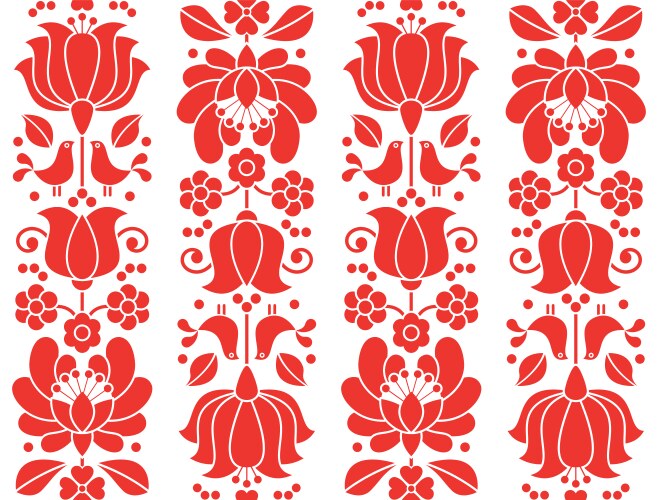 Kalocsai embroidery - hungarian round floral folk Vector Image