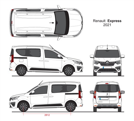 Renault express combi van 2021 Royalty Free Vector Image