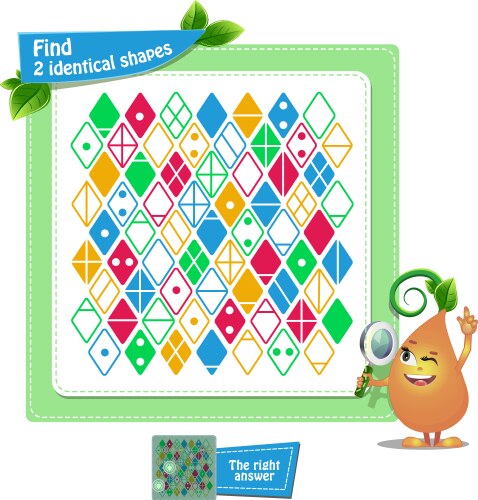 Find missing piece - puzzle game for children Vector Image