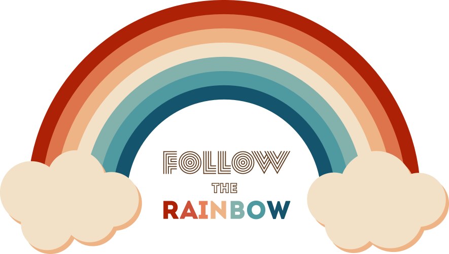 Retrowave 80s art retro rainbow Royalty Free Vector Image