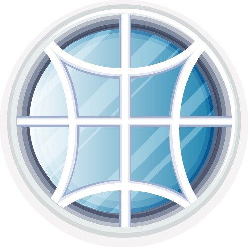 Round window with glass Royalty Free Vector Image