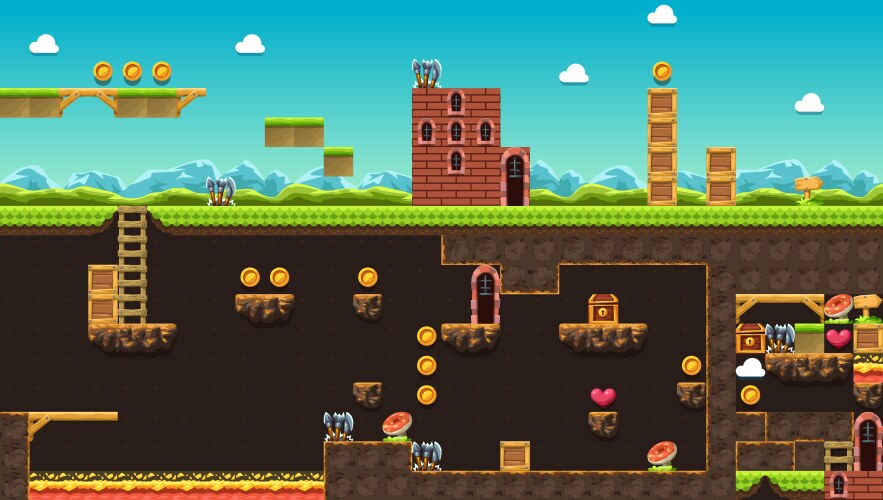 Level select screen Royalty Free Vector Image - VectorStock