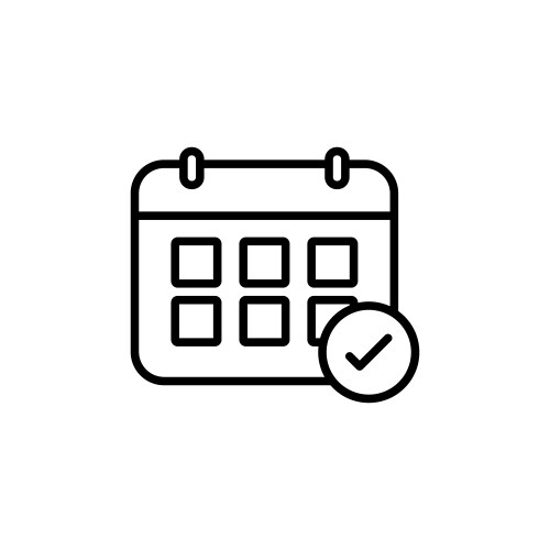 Calendar check icon set date available sign event Vector Image