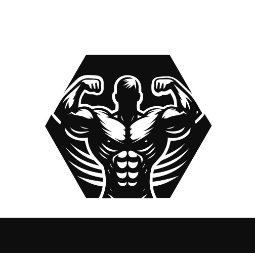Strong gym man logo Royalty Free Vector Image - VectorStock