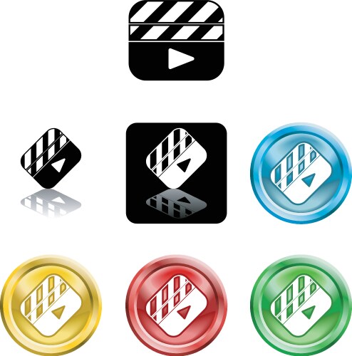 Film reel and clapper board background Royalty Free Vector