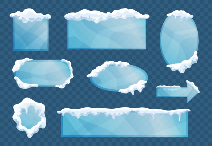 Snow borders set Royalty Free Vector Image - VectorStock