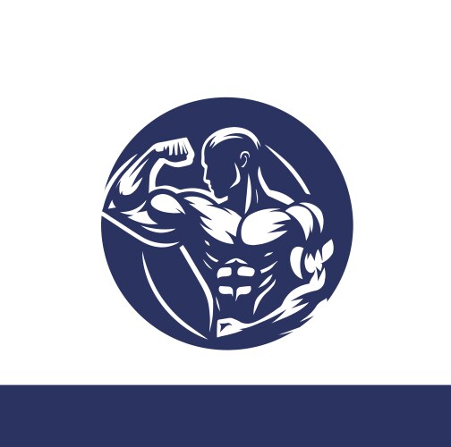 Strong gym man logo Royalty Free Vector Image - VectorStock