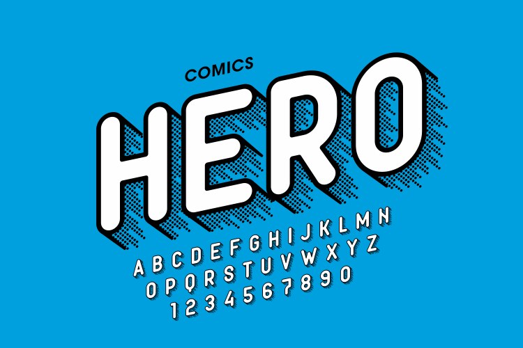 Comics superhero style font Royalty Free Vector Image