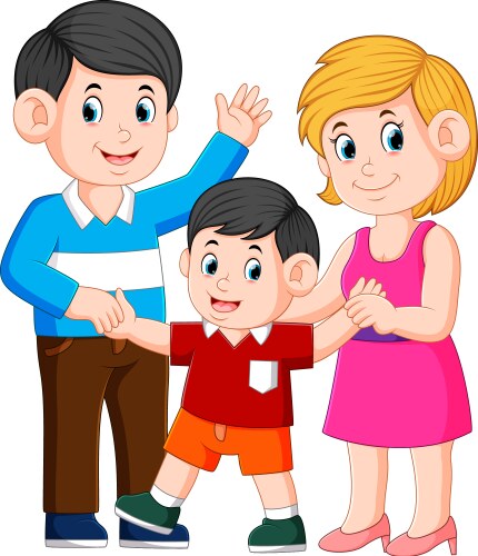 Happy family cartoon Royalty Free Vector Image