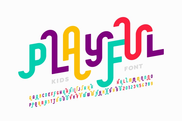 Funny bright letters of children alphabet Vector Image